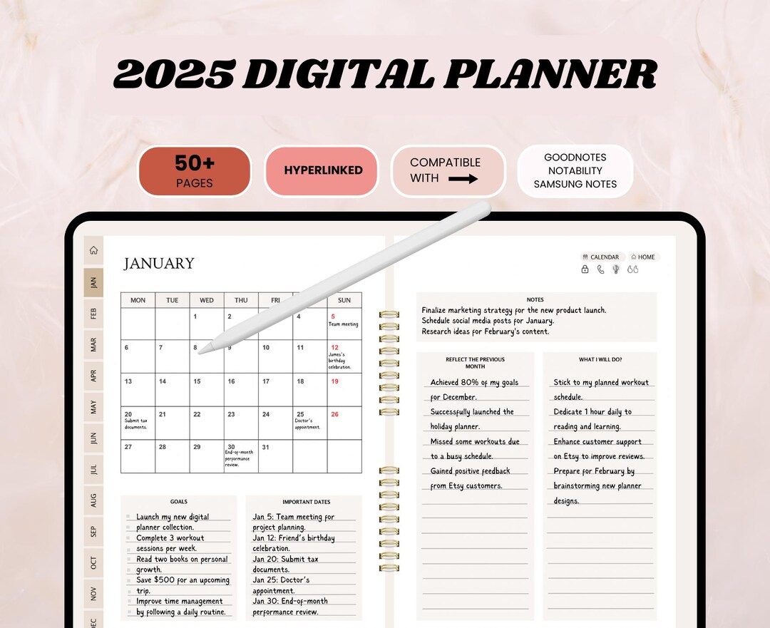 2025 Digital Planner, 2025 Planner, Digital Planner, Good Notes Planner ...