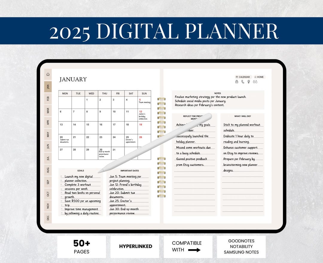 2025 Digital Planner, 2025 Planner, Digital Planner, Good Notes Planner ...