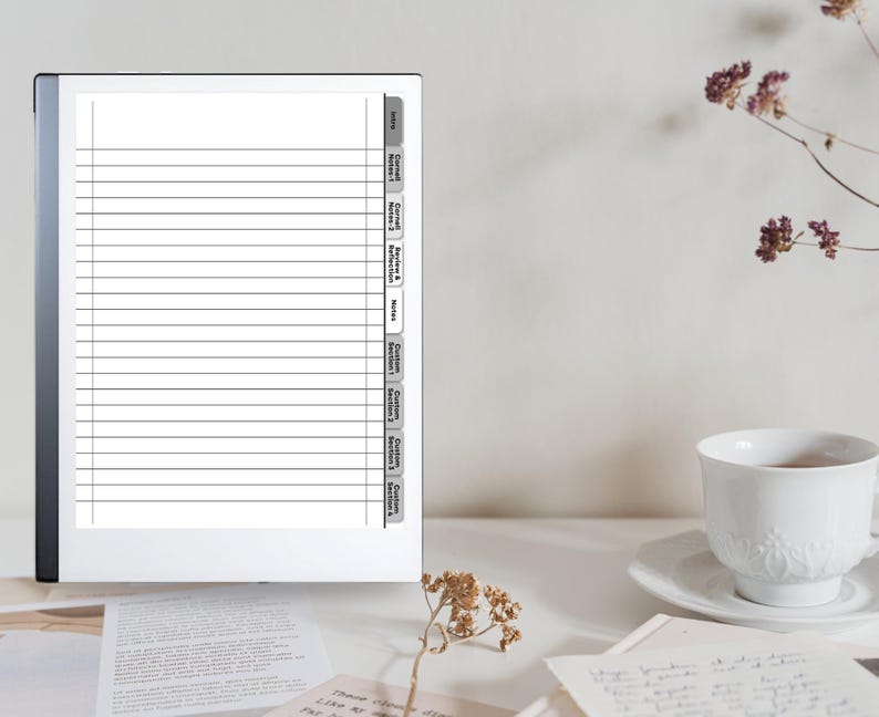 ReMarkable 2 Cornell Notes Template mit linierten Seiten: Digitales ...