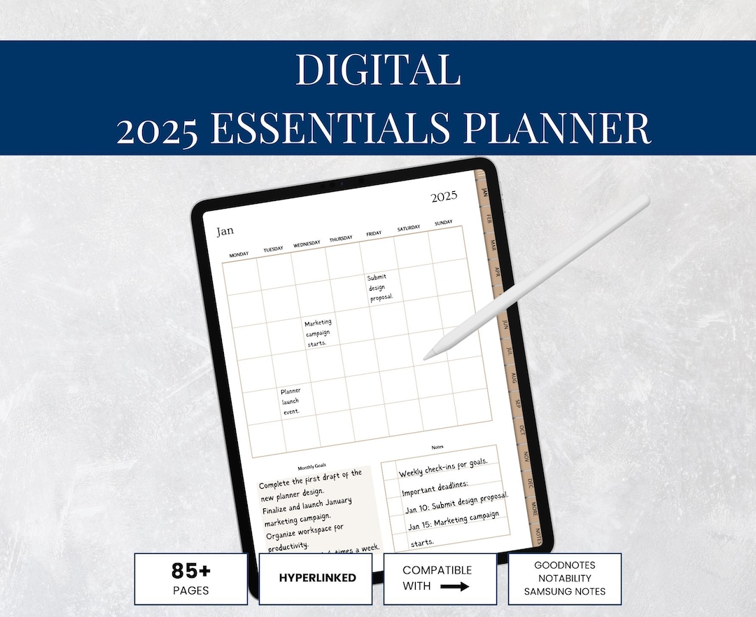 2025 Essential Digital Planner , 2025 Planner, Digital Planner, Good ...