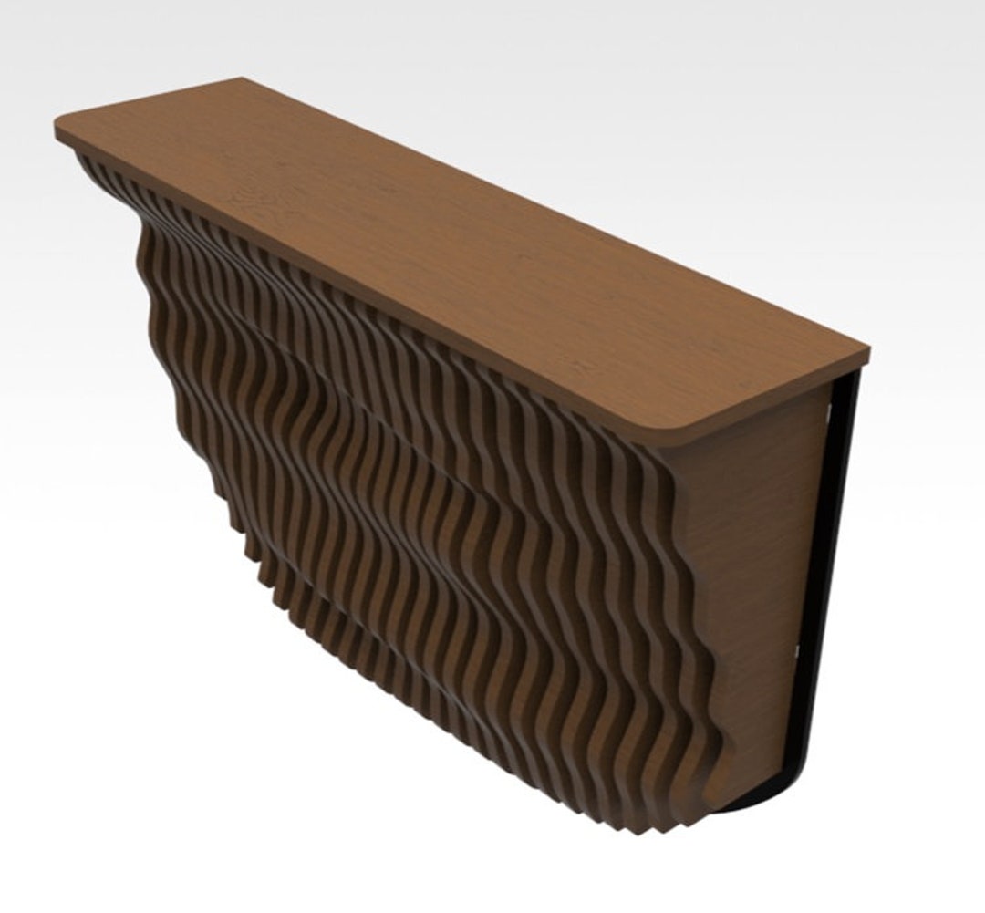 Cnc Router DWG DXF PDF Files Wooden Shelf Table Parametric Art Width ...