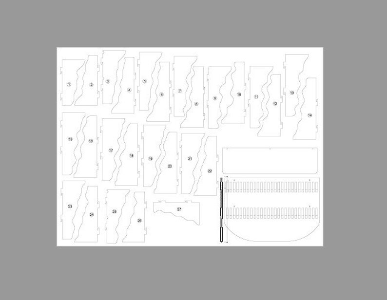 Cnc Router DWG DXF PDF Files Wooden Shelf Table Parametric Art Width ...