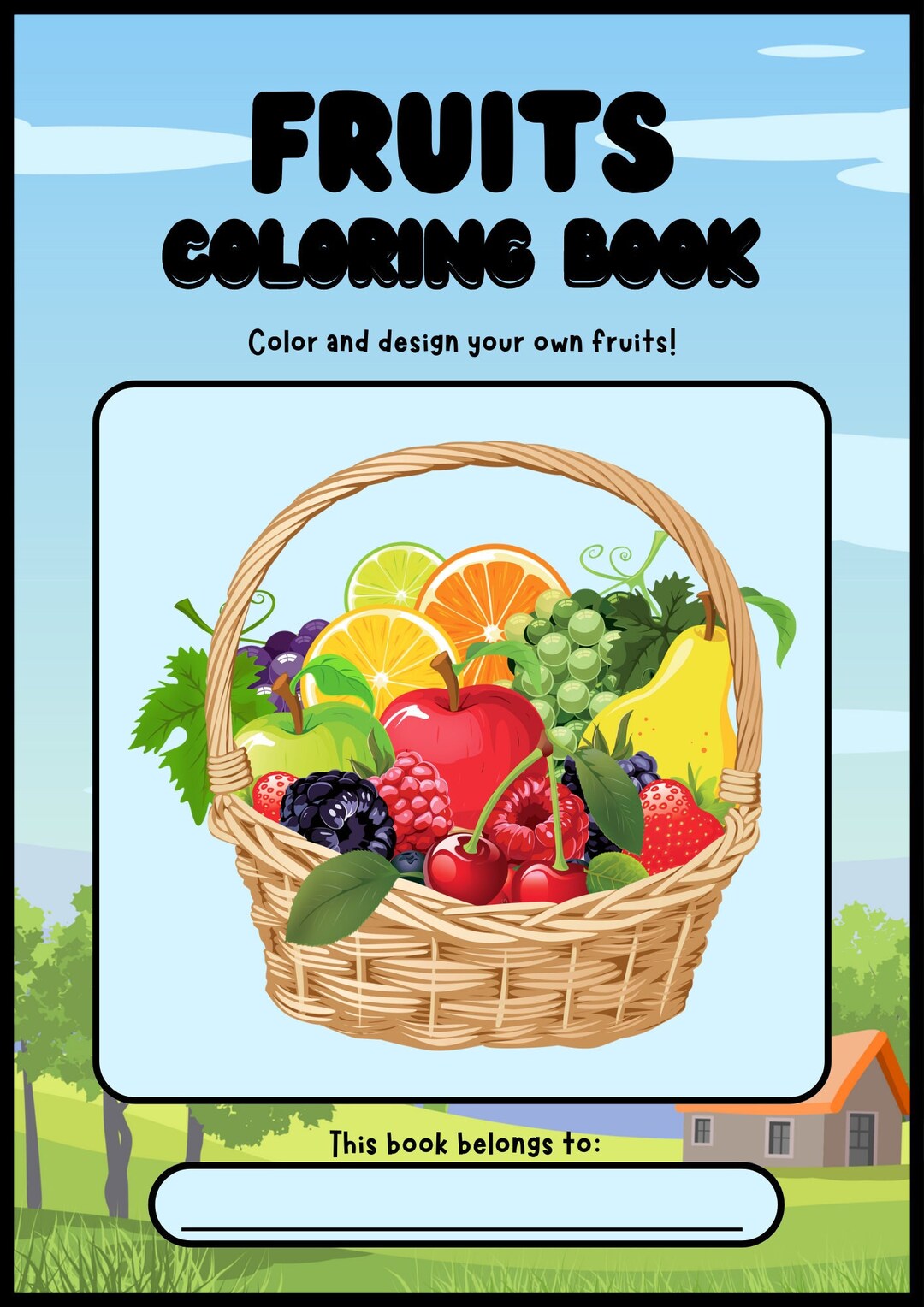 20 Pages Fruits Coloring Book Editable Template, Coloring Books, Busy ...
