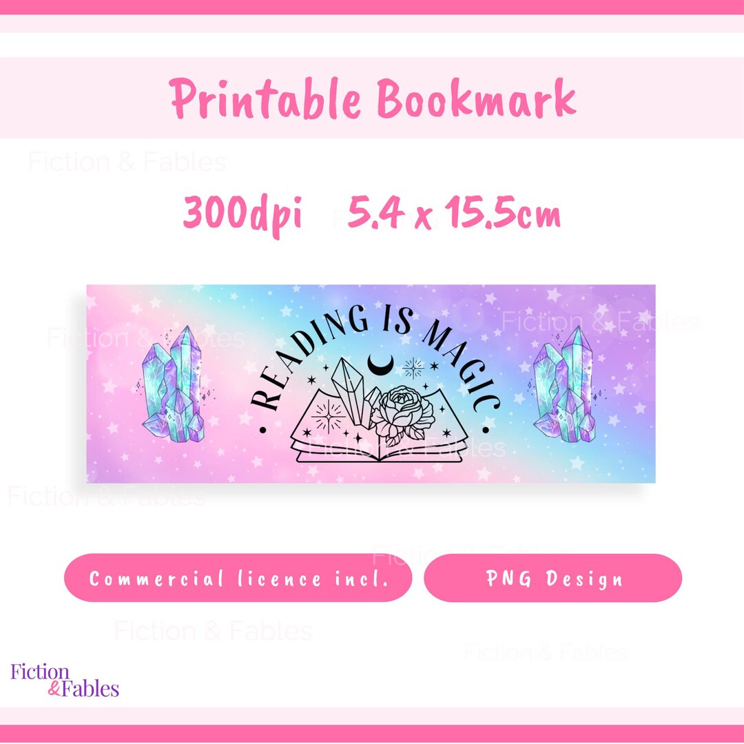 Printable Reading is Magic Bookmark - PNG Design Commercial Inc ...