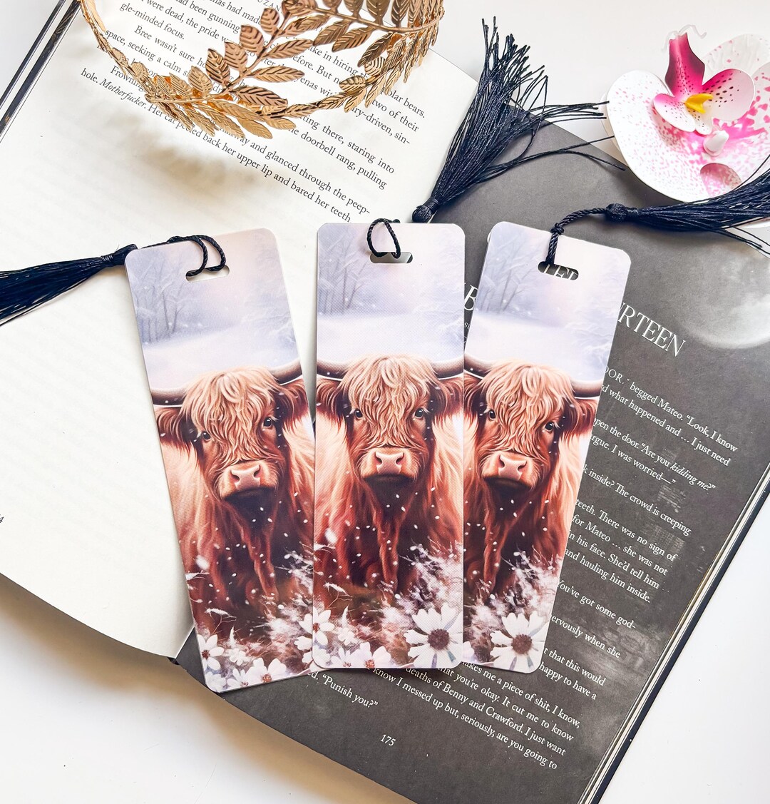 Highland Cow Bookmark - Handmade Bookish Reading Accessory - Cute Gift ...