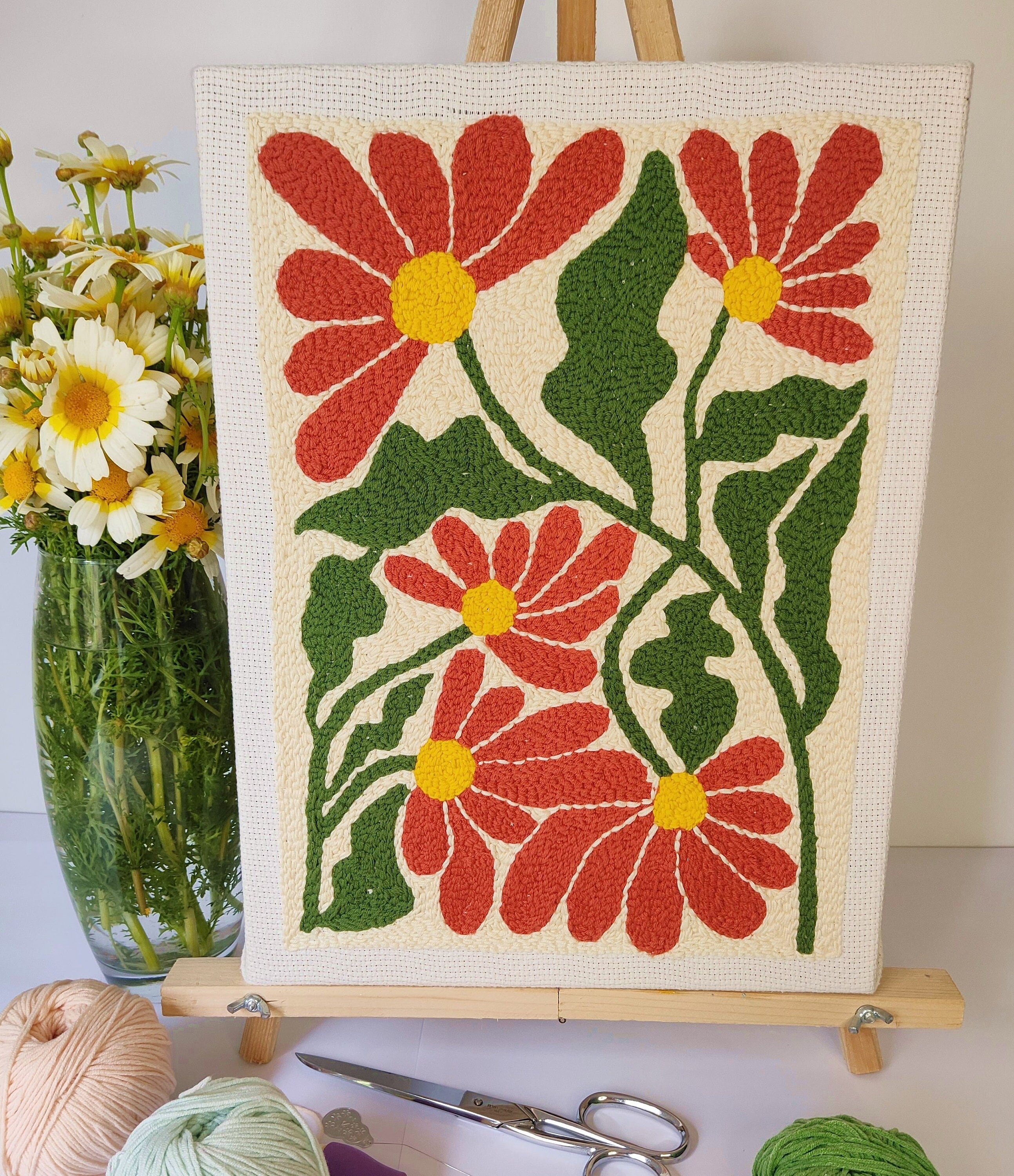 Rectangle Starter Punch Needle Kit , Punched Wall Decor, Diy Home ...