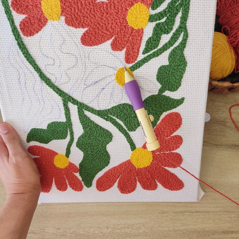 Rectangle Starter Punch Needle Kit , Punched Wall Decor, Diy Home ...