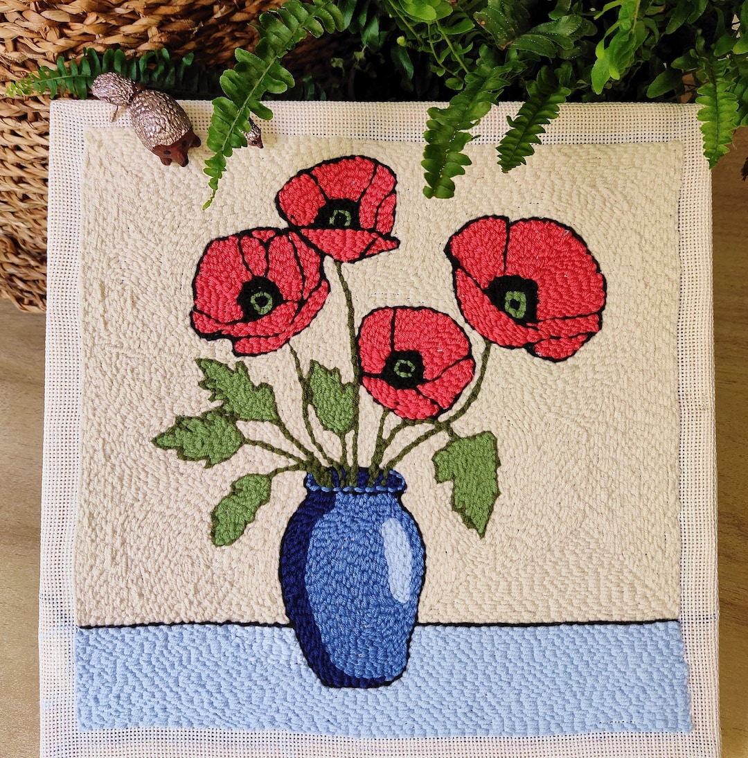 Red Poppy Punch Embroidery Wall Art Kit ,home Hobby Crafts for Her ...