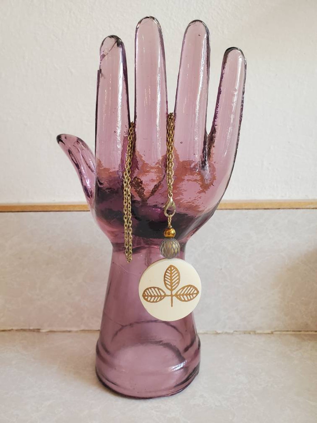 Upcycled Gold Pyrex Twin Server Necklace Pendant - Etsy