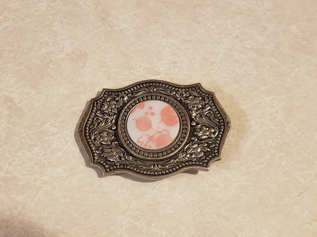 Spectacular Pink Gooseberry Pyrex Belt Buckle - Etsy