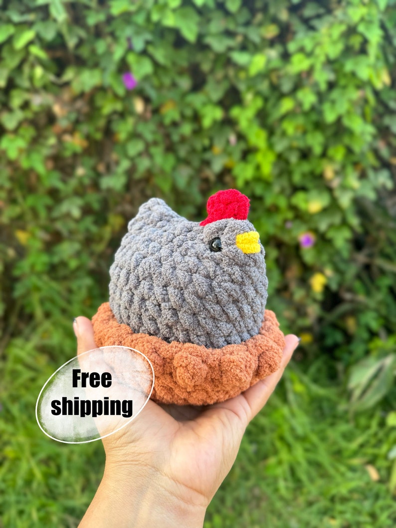 Chubby Crochet Chickens Plushie Crochet Toy Chicken Amigurumi Chicken ...