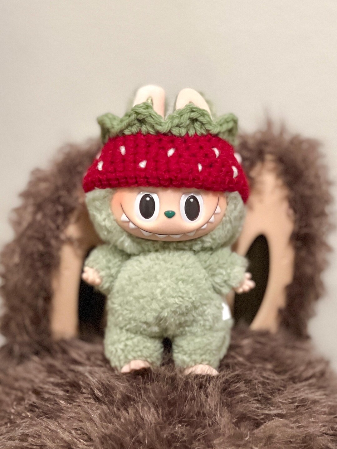 Crochet Strawberry Labubu Hat Accessory Clothing Perfect for Spring - Etsy