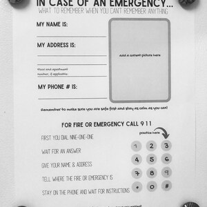 Emergency Printable, 911 Printable, Easy to Read, Simple Instructions ...