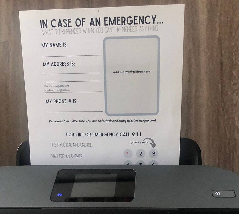 Emergency Printable, 911 Printable, Easy to Read, Simple Instructions ...