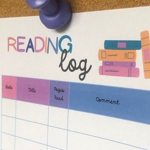 Homeschool Reading Log: Colorful, Simple, and Easy to Use (PDF File) - Etsy