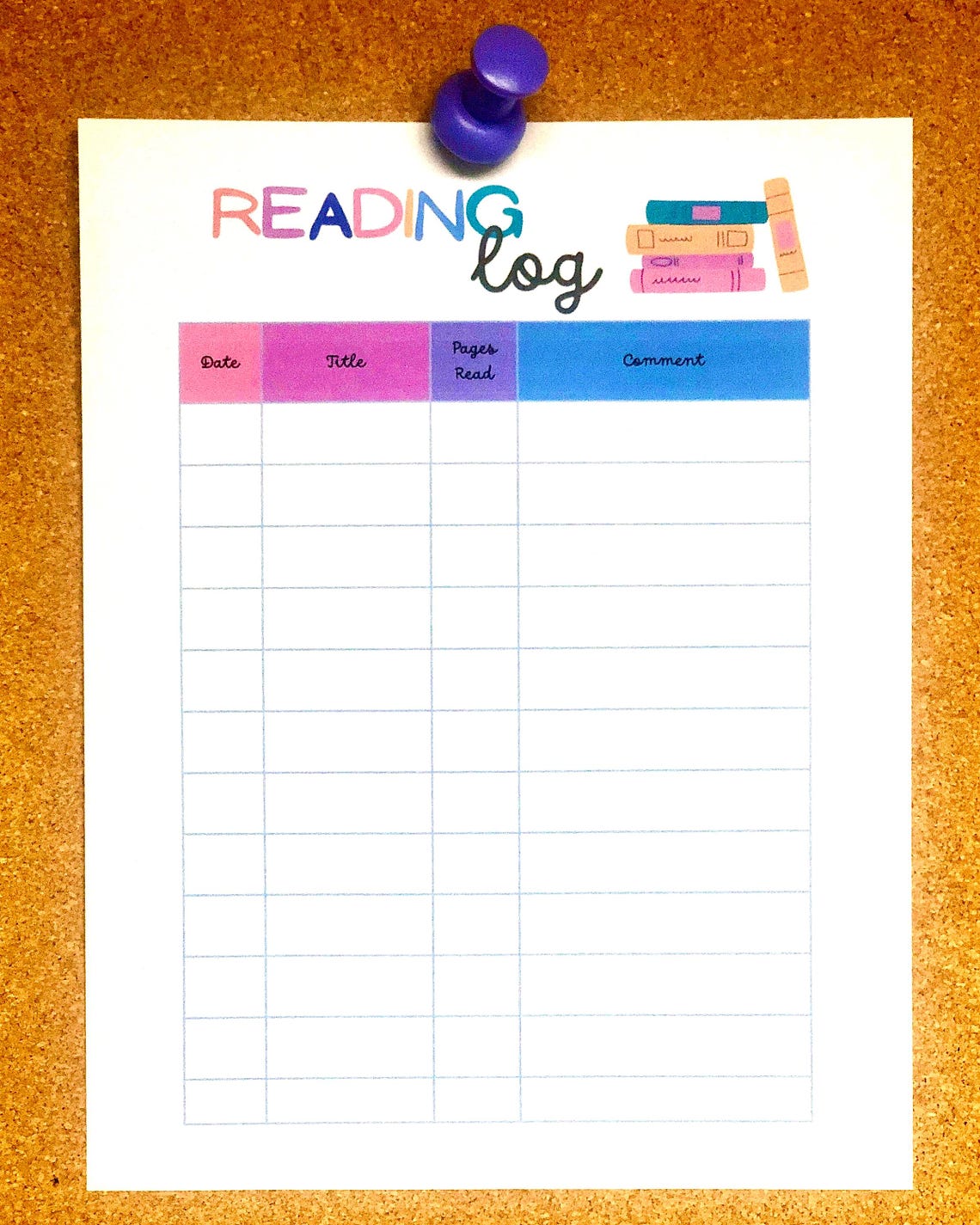 Homeschool Reading Log: Colorful, Simple, and Easy to Use (PDF File) - Etsy