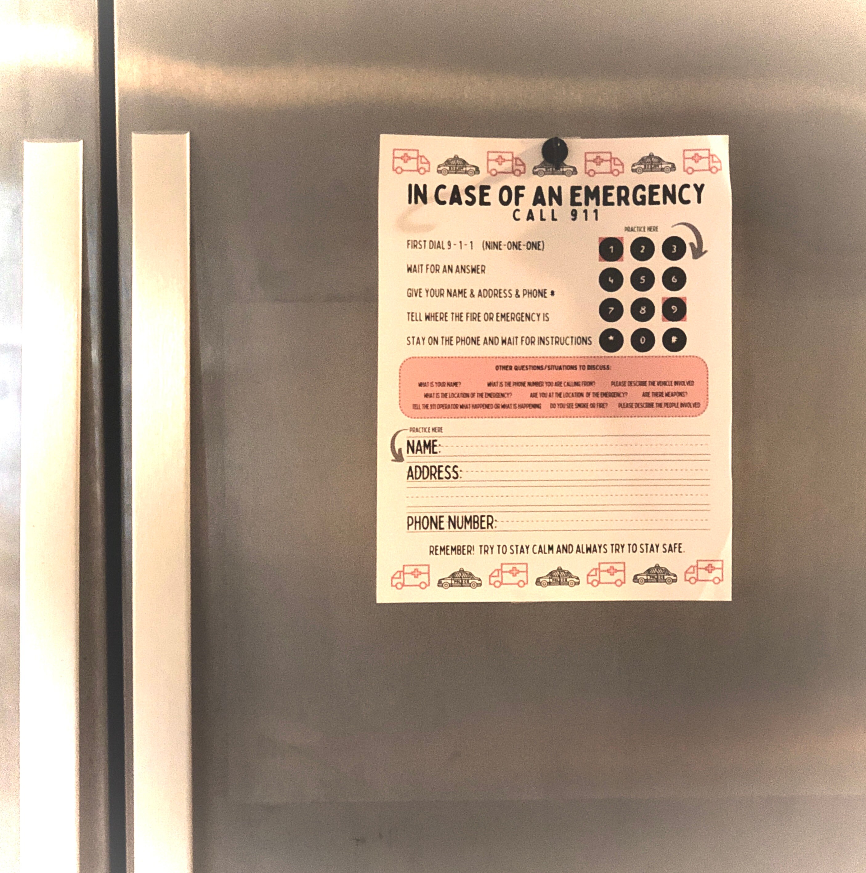 911 Emergency Practice Worksheet, Kids Safety Activity (PDF), Awareness ...