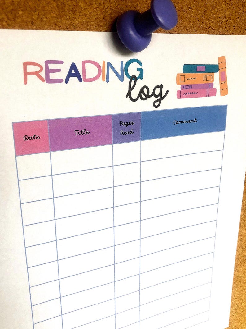 Homeschool Reading Log: Colorful, Simple, and Easy to Use (PDF File) - Etsy