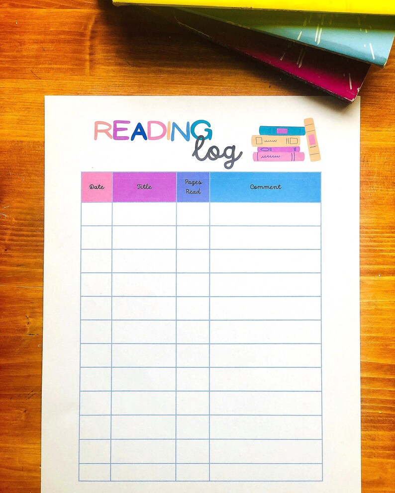 Homeschool Reading Log: Colorful, Simple, and Easy to Use (PDF File) - Etsy