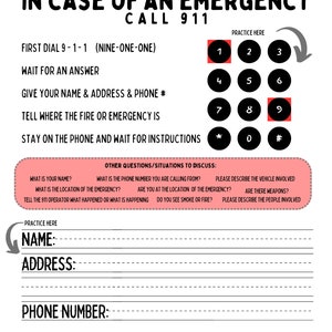 911 Emergency Practice Worksheet for Kids (PDF), Tis the Season for ...