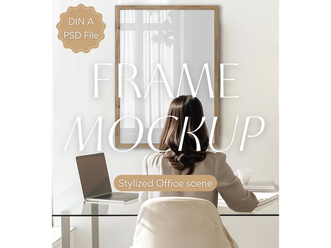 Frame Mockup With Person Glass Frame Mockup With Reflection Wood Frame ...