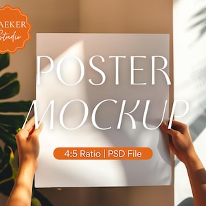 Poster Mockup With Person Vertical Poster Mockup 4x5 Ratio Paper Mockup ...