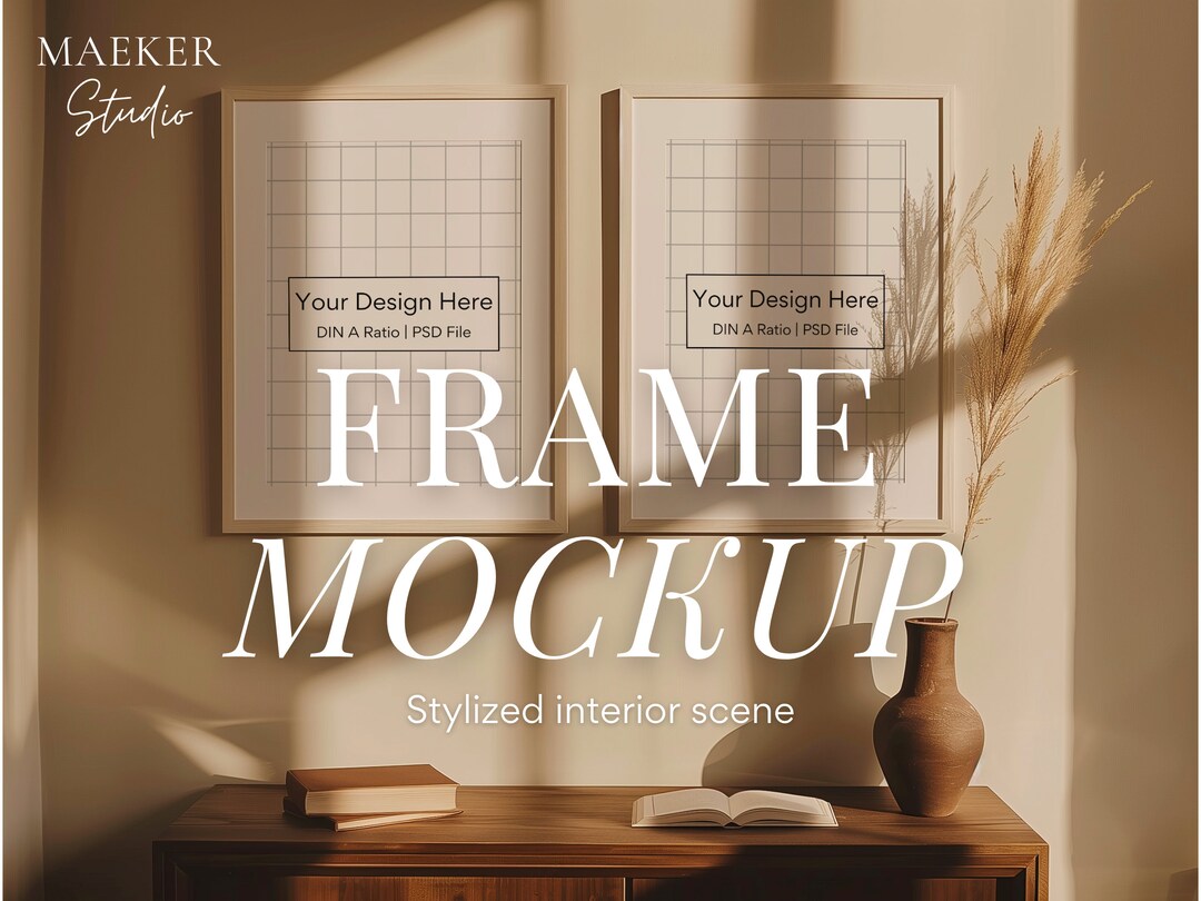 Double Frame Mockup DIN A ISO Mockup of Two Frames PSD Template Frame ...