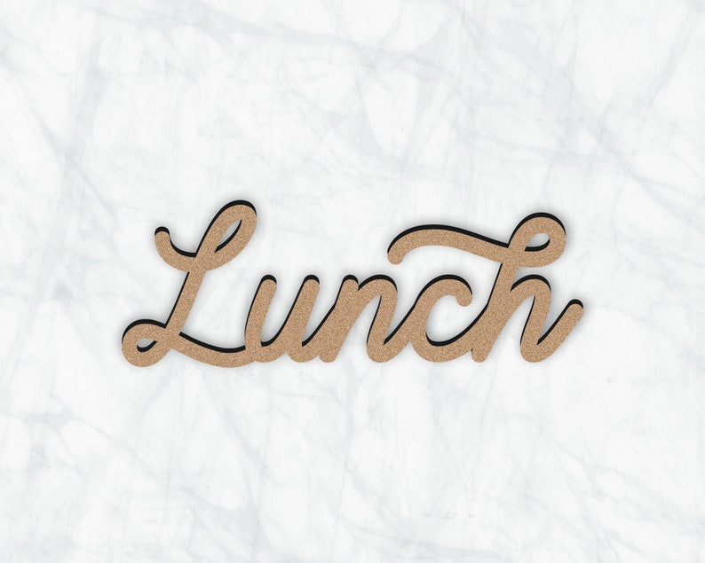 Rustic Wood Lunch Cutout Sign - Farmhouse Kitchen Decor - Laser Cut ...