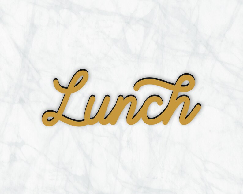 Rustic Wood Lunch Cutout Sign - Farmhouse Kitchen Decor - Laser Cut ...