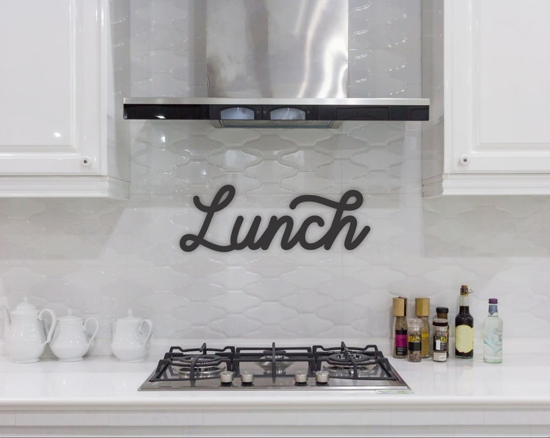Rustic Wood Lunch Cutout Sign - Farmhouse Kitchen Decor - Laser Cut ...