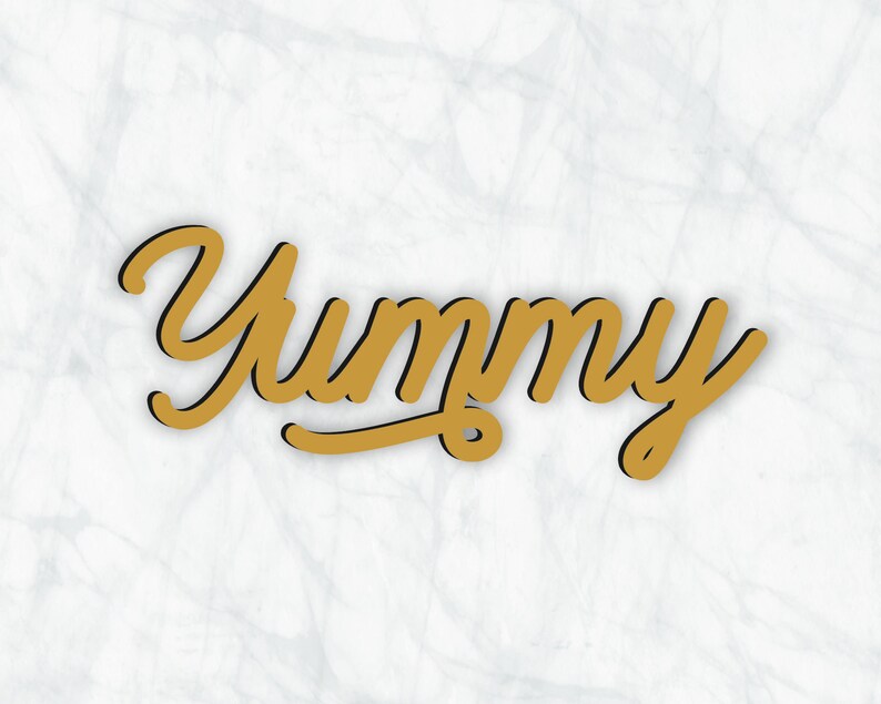 Rustic Wood Yummy Cutout Sign Farmhouse Kitchen Decor Laser Cut Yummy ...