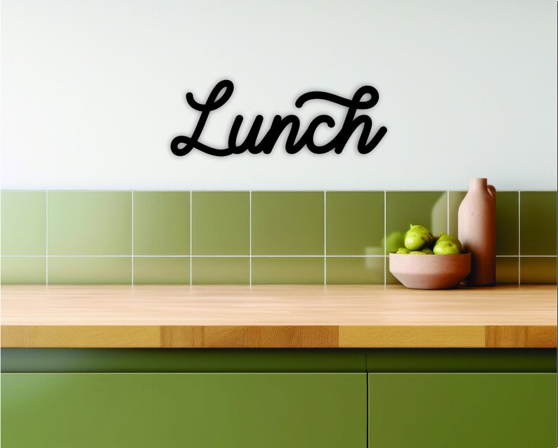Rustic Wood Lunch Cutout Sign - Farmhouse Kitchen Decor - Laser Cut ...