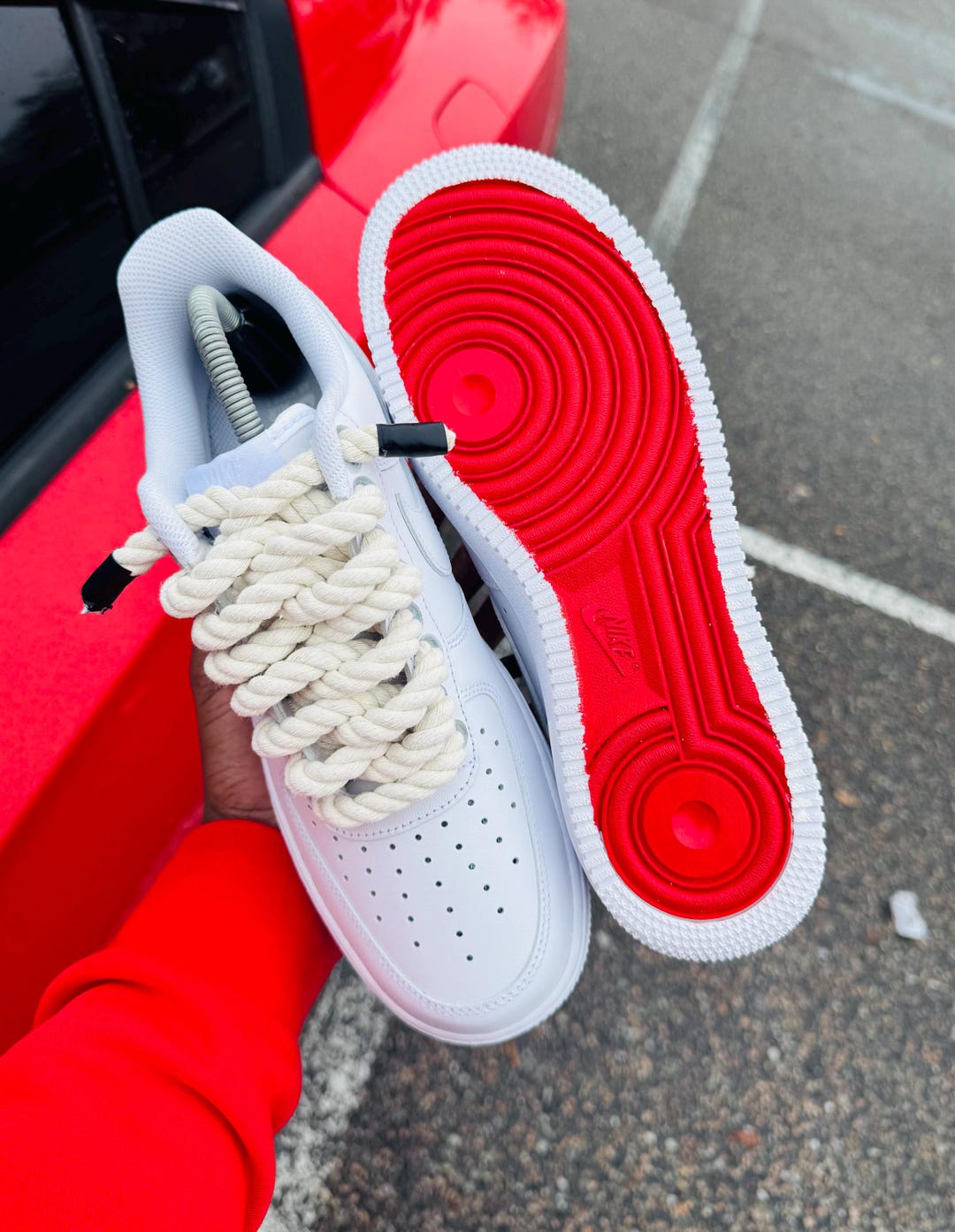 Air Force 1 Red Bottoms - Etsy