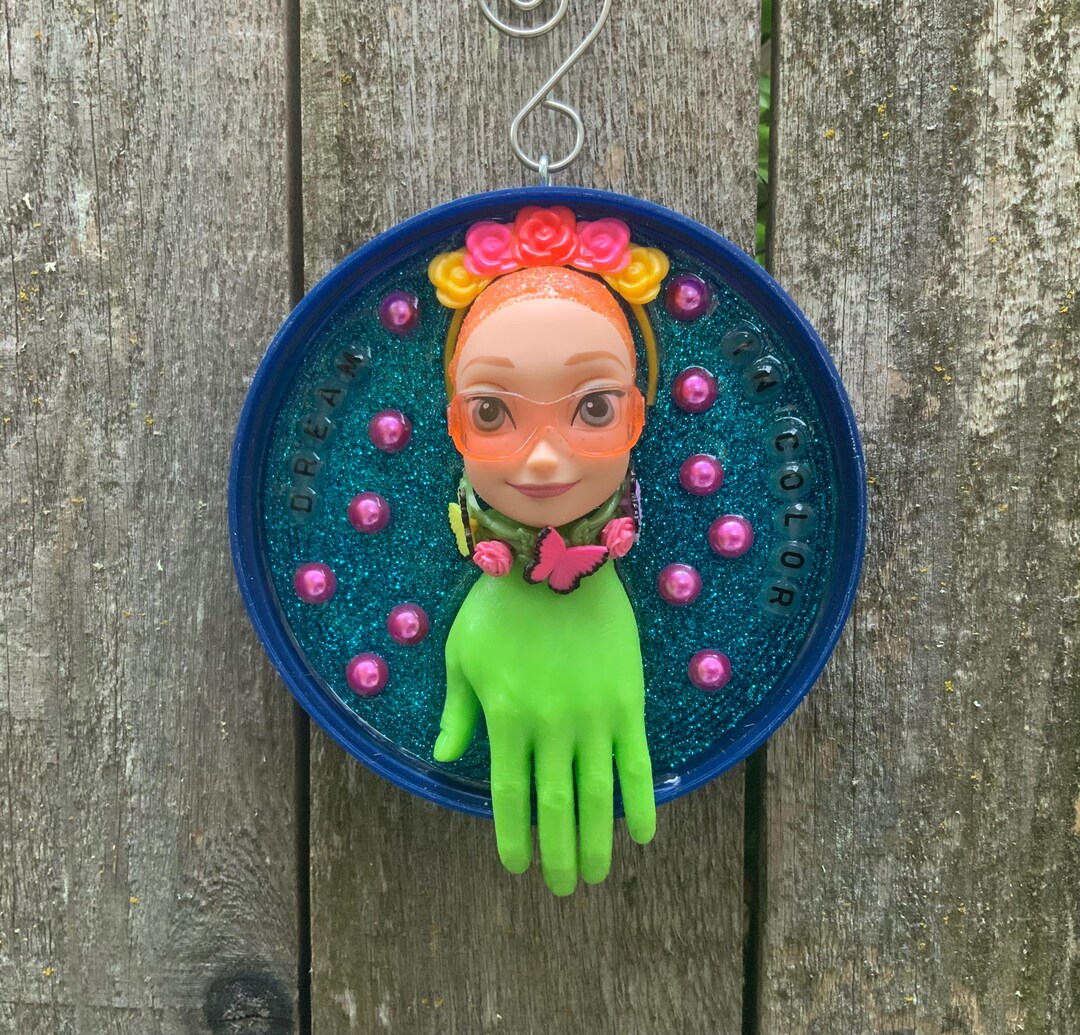 Weird Upcycled Doll Art, Dream in Color, Eclectic Home Office Decor ...