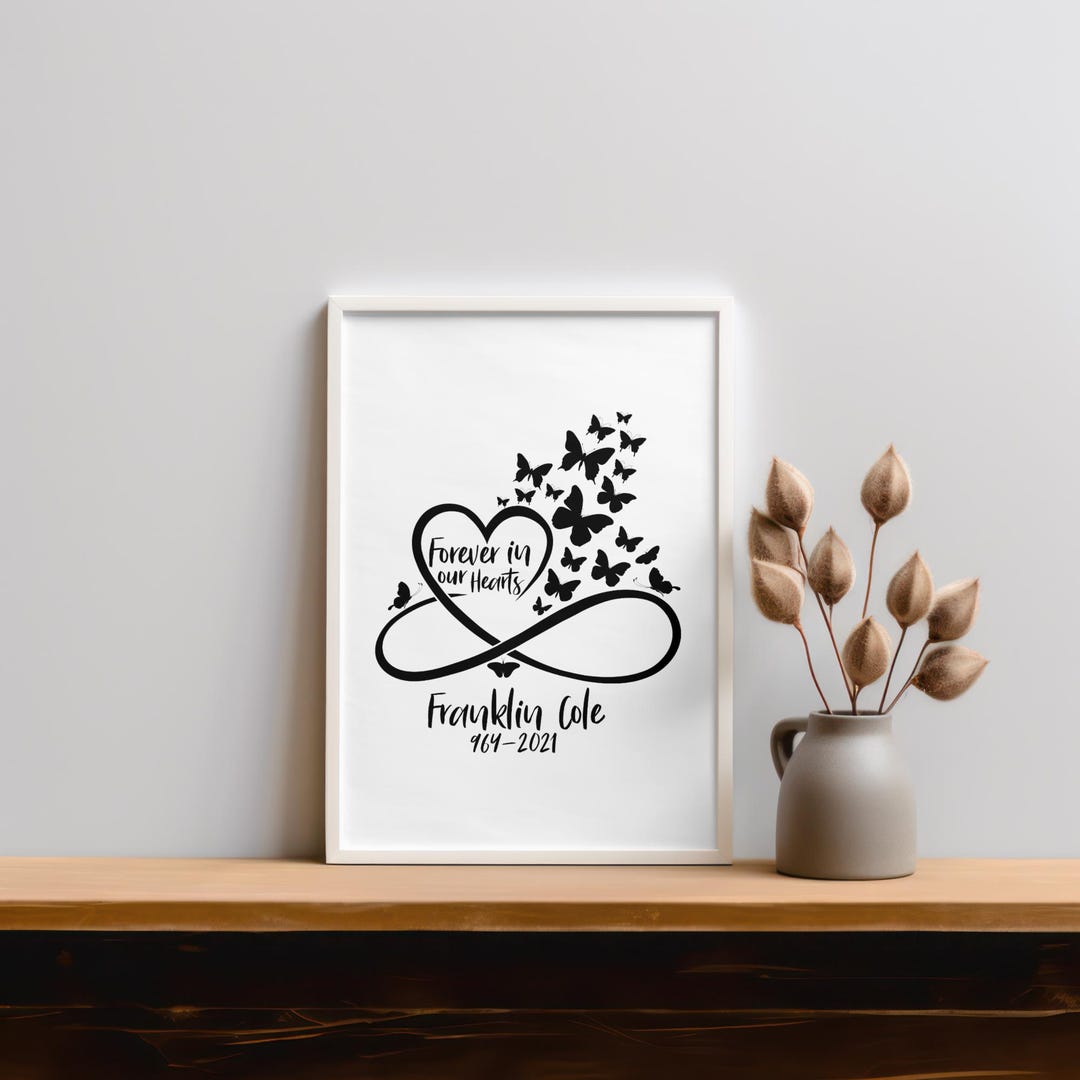 In Loving Memory Infinity Heart PNG, Memorial Butterfly Clipart ...