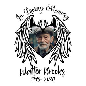 In Loving Memory Angel Wings SVG, Custom Memorial Photo Frame ...