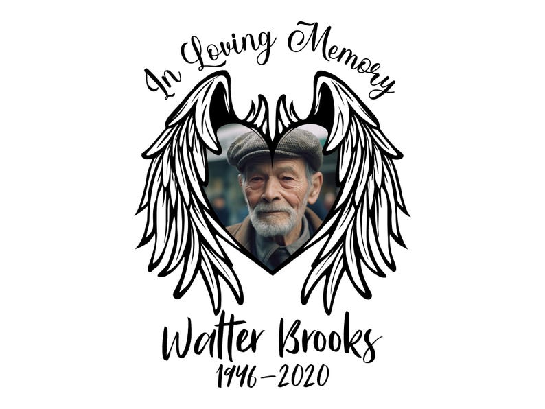 In Loving Memory Angel Wings SVG, Custom Memorial Photo Frame ...