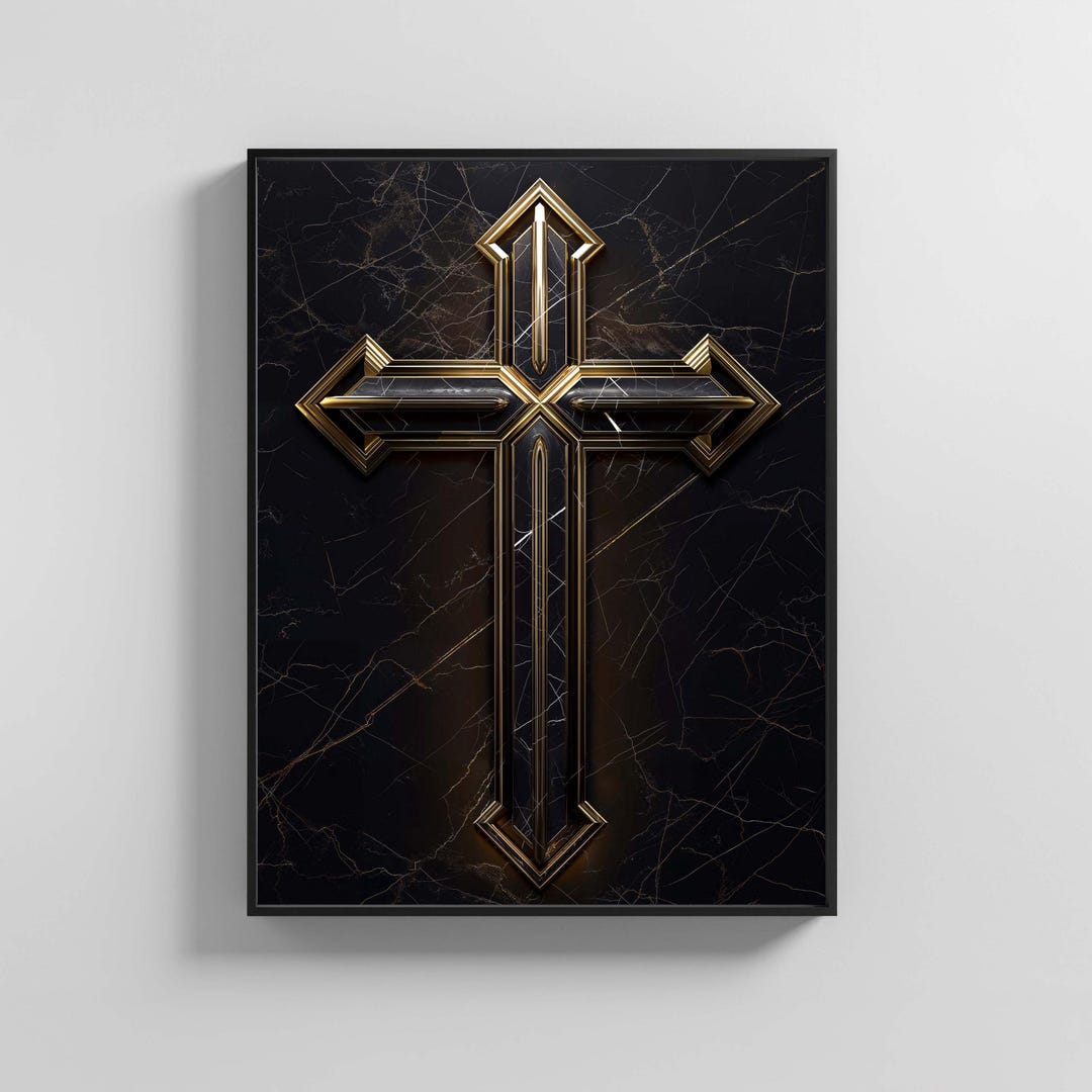 Goth Christian Cross Poster Printable Wall Art | 8K Digital Modern ...