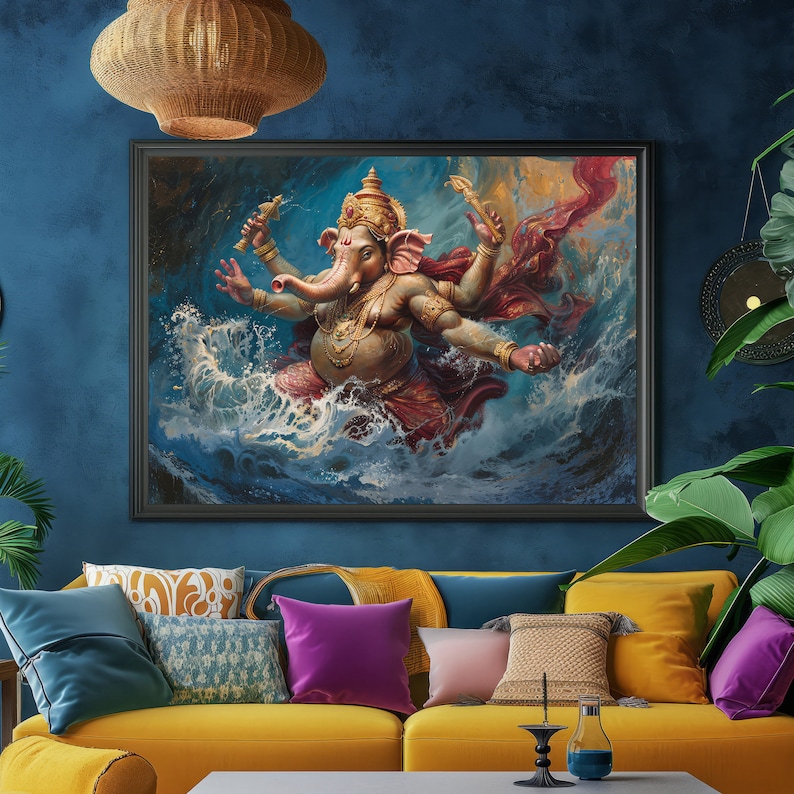 Ganesha Printable Wall Art 8K Digital Artwork Prints Instant Download ...
