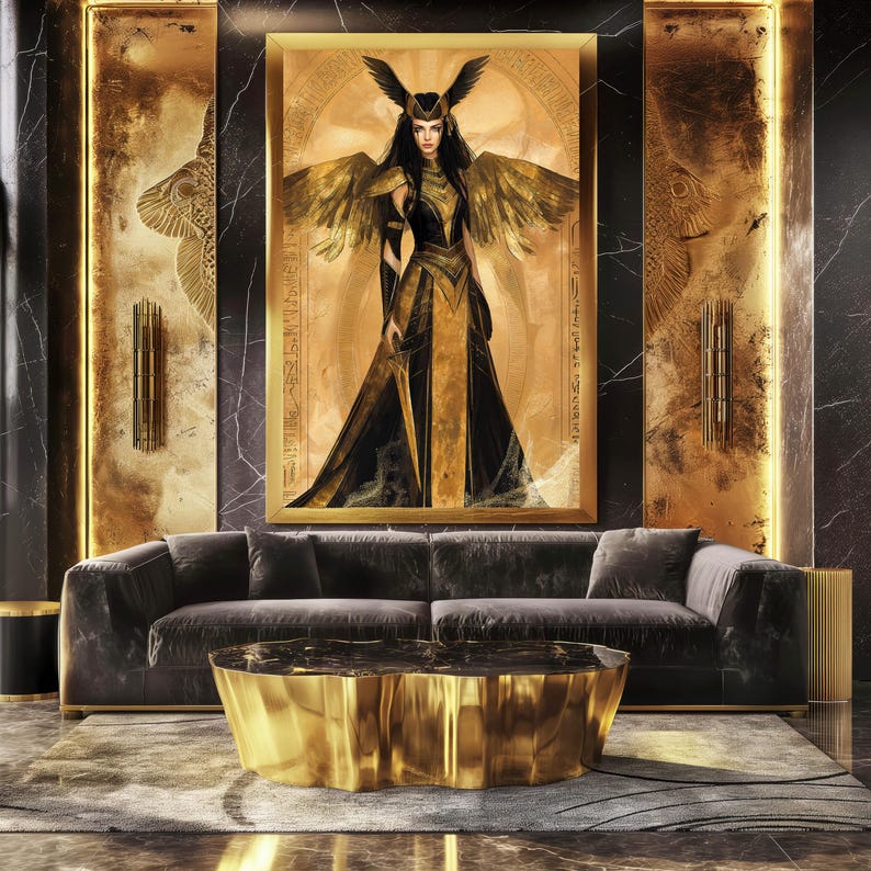 Isis Egyptian Goddess Queen Printable | 8K Egypt Mythology Wall Artwork ...