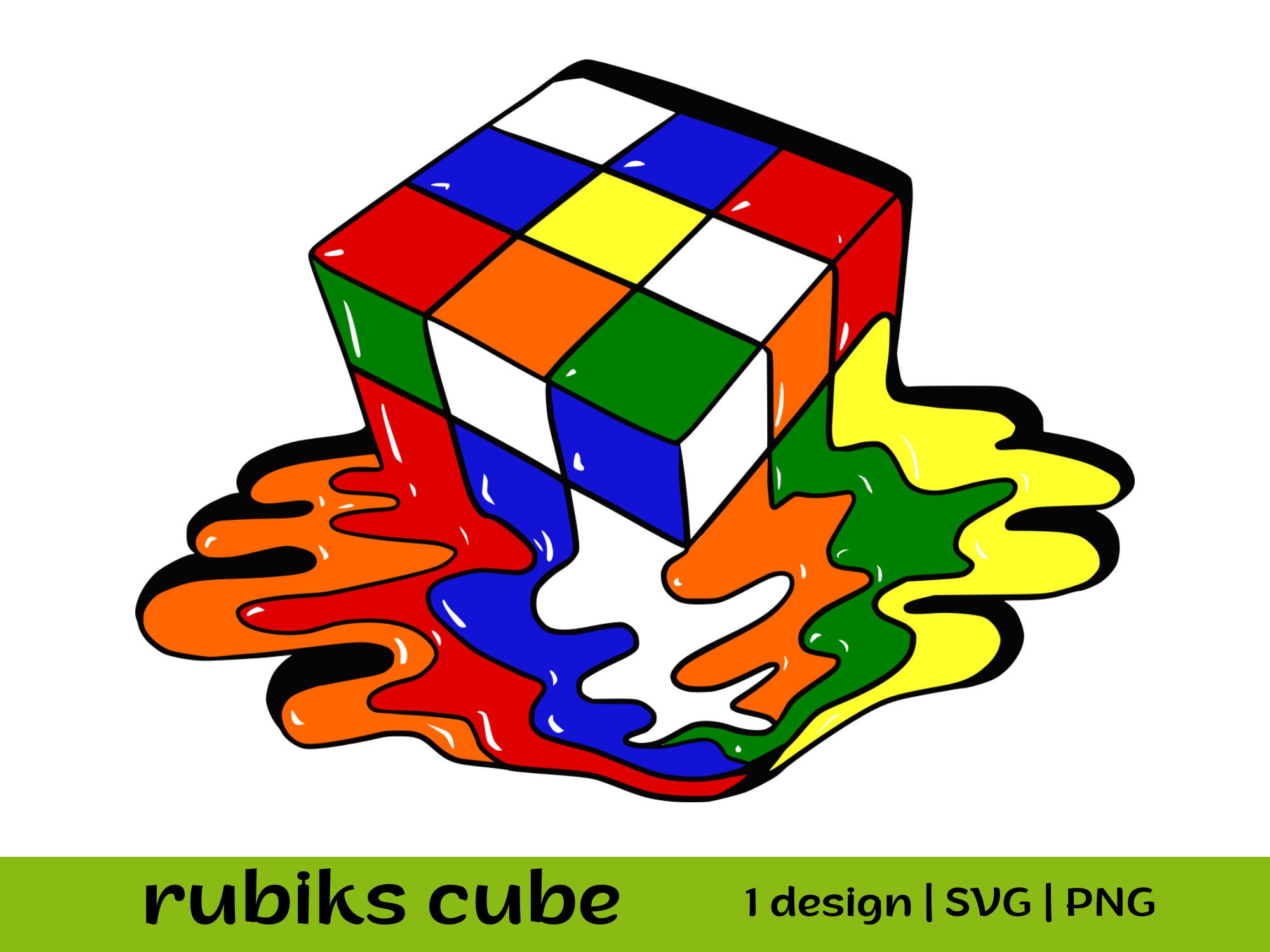 Rubiks Cube Svg Cut File Melting Rubiks Vector File Cube Svg Rubic Cube Svg Layered Svg 