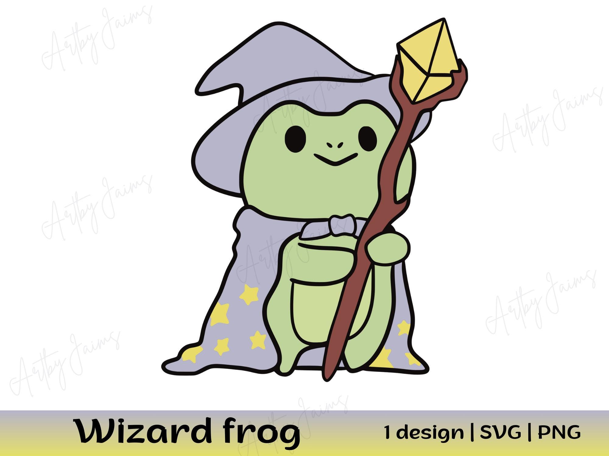 Frog Wizard SVG Cut File, Frog Cartoon Vector File, Magic Frog Svg ...