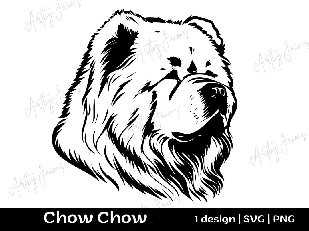 Chow Chow Dog SVG, Fluffy Lion Dog Clipart, Puppy PNG, Layered Cricut ...