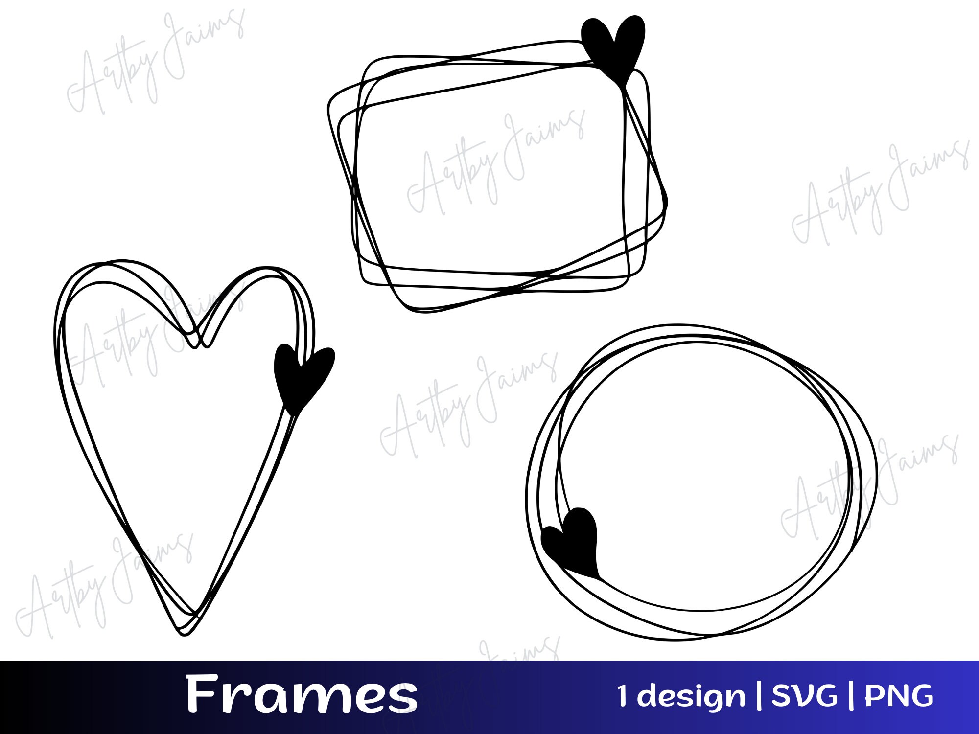 Frames SVG, Heart Frame Svg, Love Templates Svg, Frame Template, Laser ...