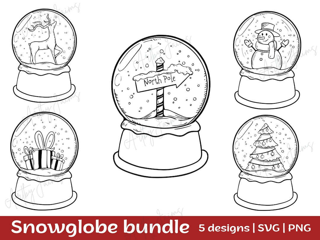 Christmas Snow Globe Cut Files - DIY Ornaments & Decor, Christmas SVG ...