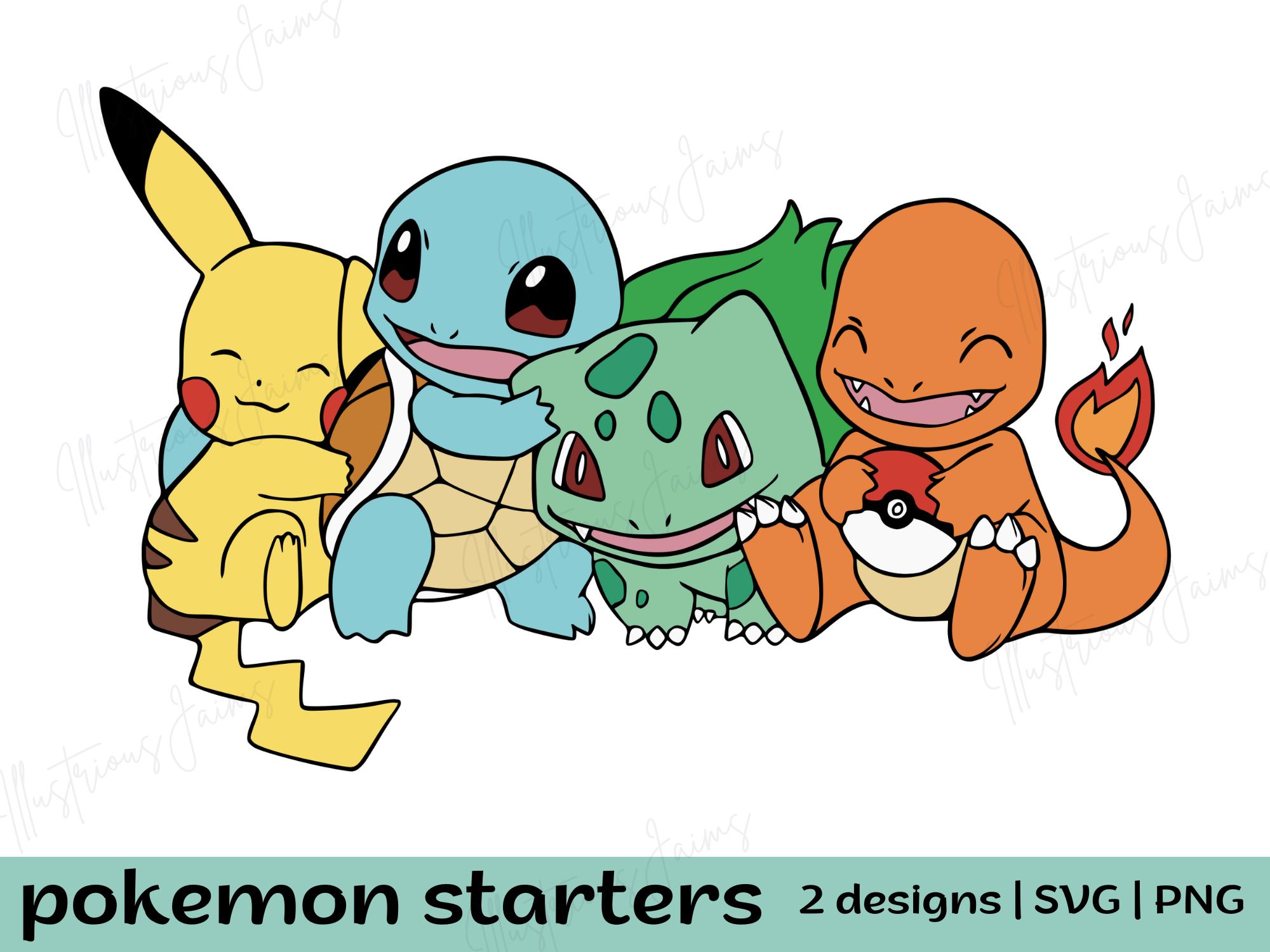 Starters Pokemon SVG, Bulbasaur Clipart, Charmander Sticker Png ...