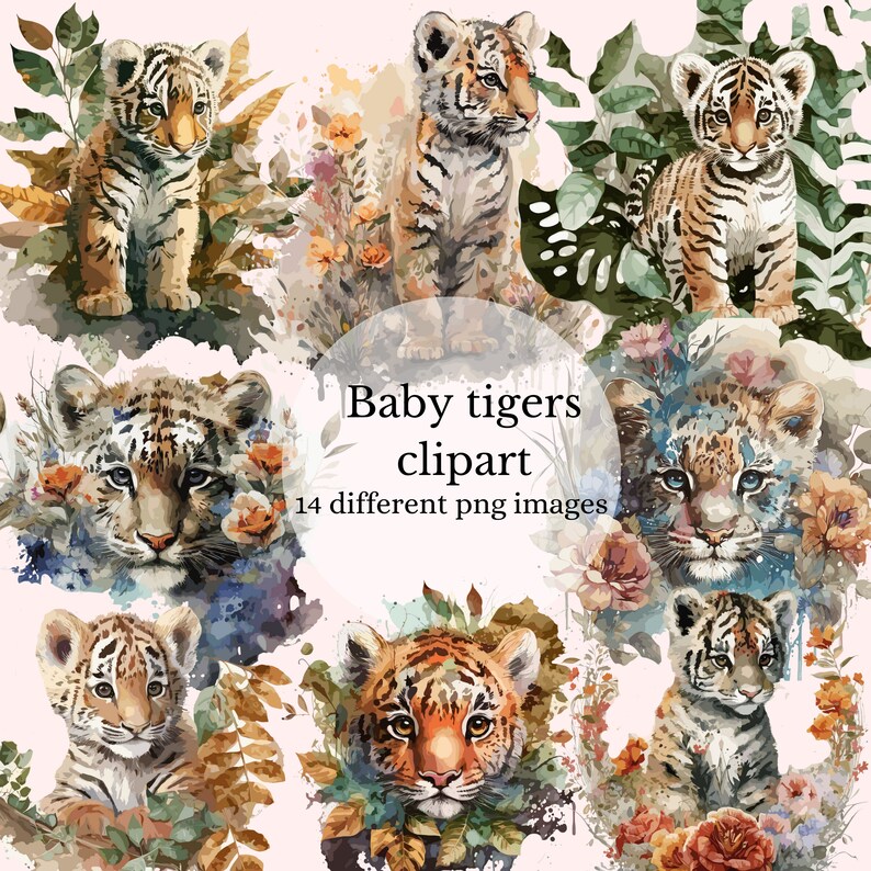 Safari Baby Animal PNG, Watercolor Animal Digital Art, Baby Shower ...