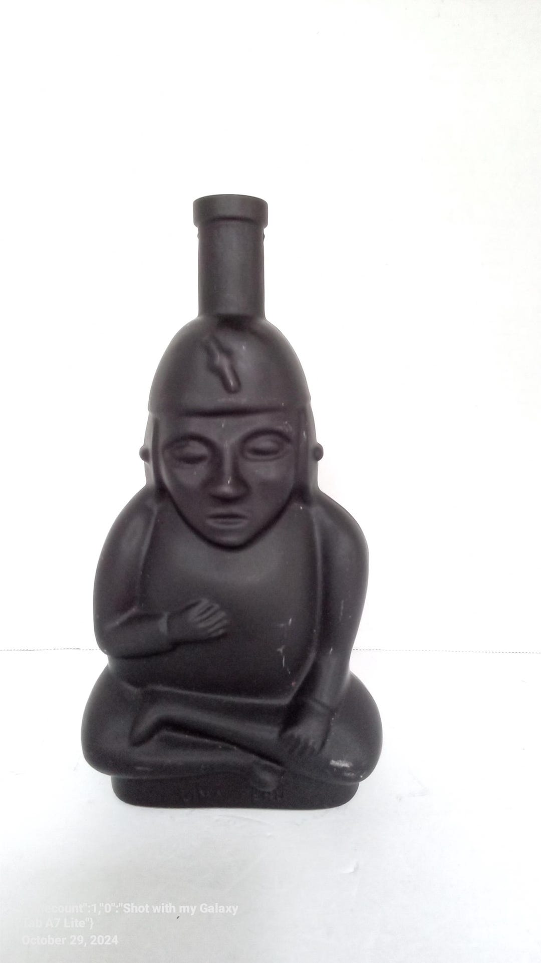 Ranuzzi Lima Peru Inca Pisco 750ml Black Figural Face Decanter Glass ...