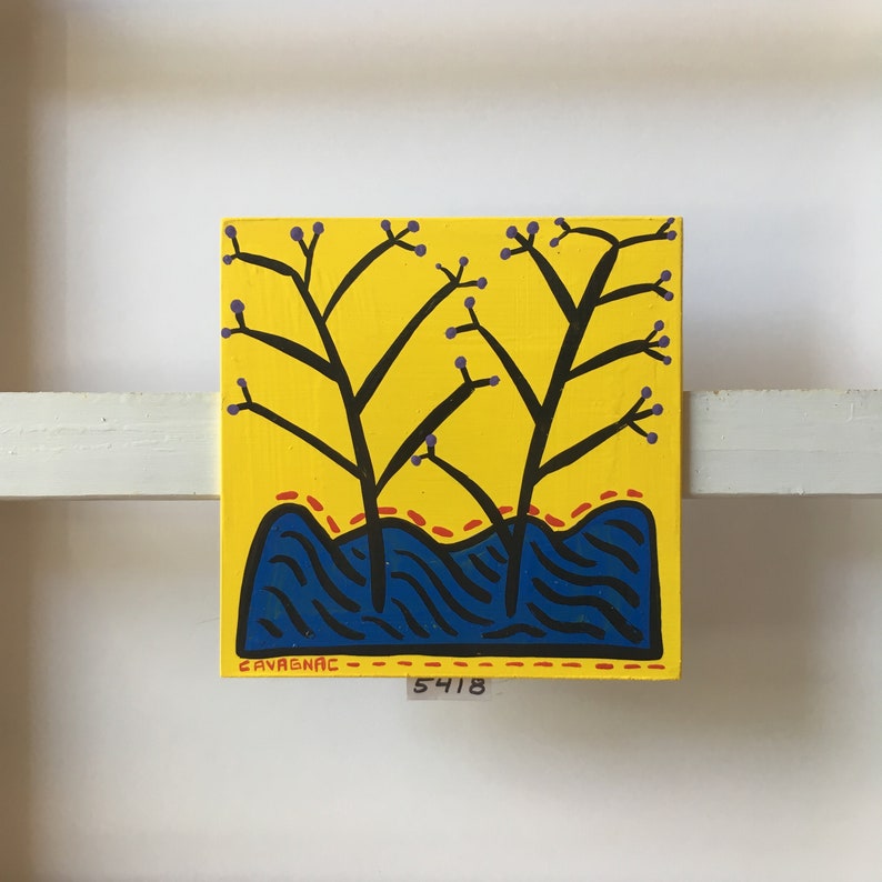 Growing Apart Together / Small Colorful Original Painting for - Etsy