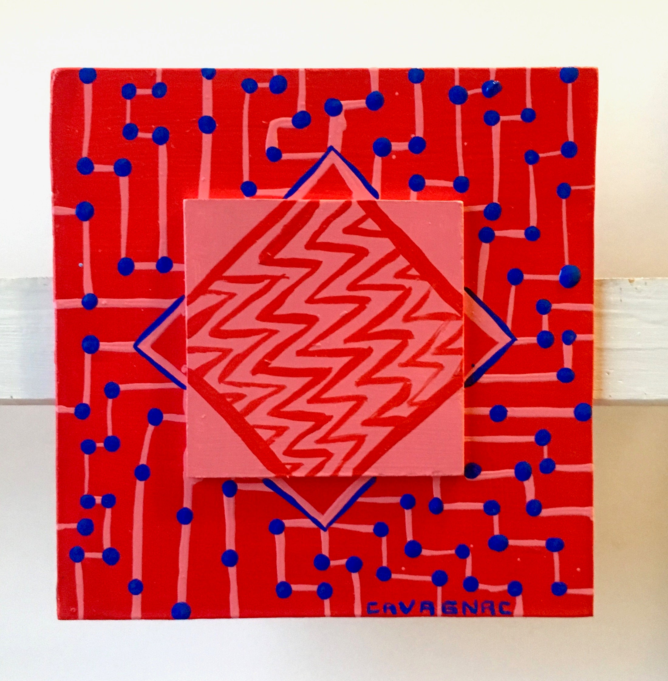 Learn to Live With It / Original Painting / Red Pink Two-piece | Etsy